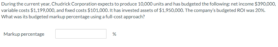 Solved During the current year, Chudrick Corporation expects | Chegg.com