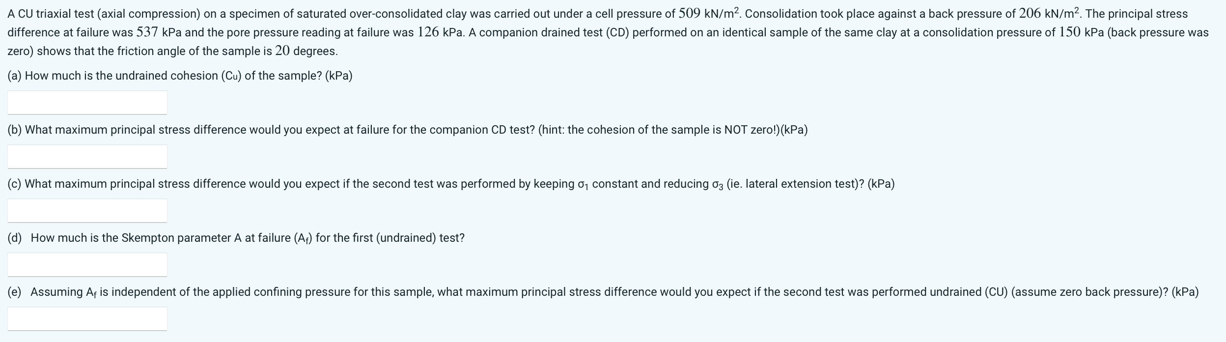 Solved zero) ﻿shows that the friction angle of the sample is | Chegg.com