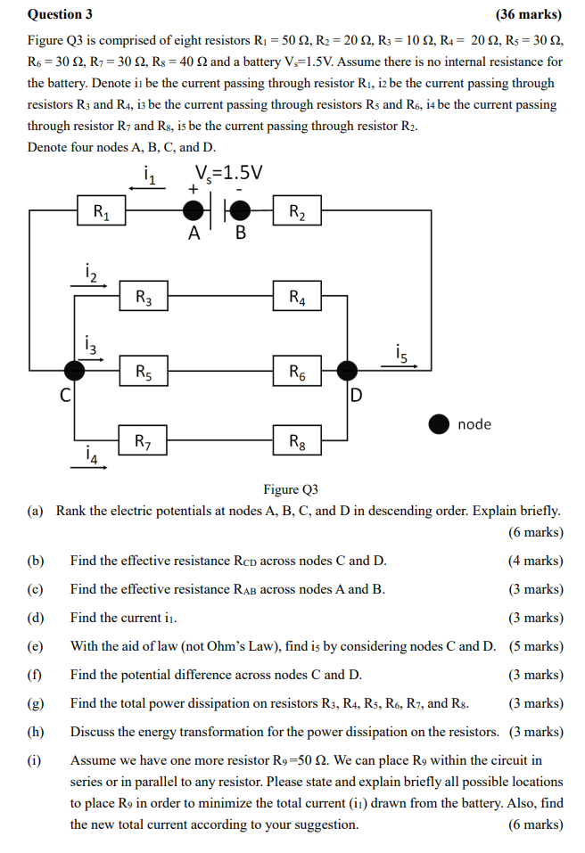Solved Question 3(36 ﻿marks)Figure Q3 ﻿is comprised of eight | Chegg.com