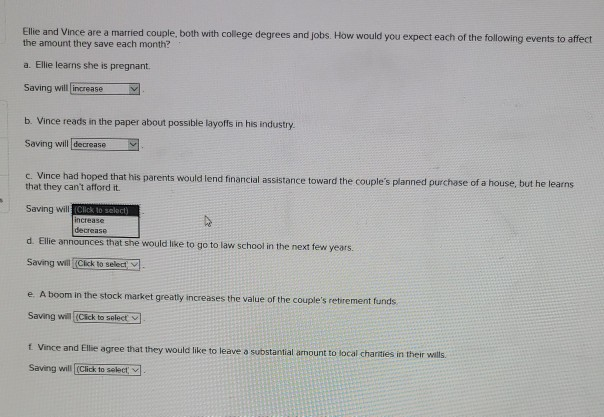 Solved Ellie and Vince are a married couple, both with | Chegg.com