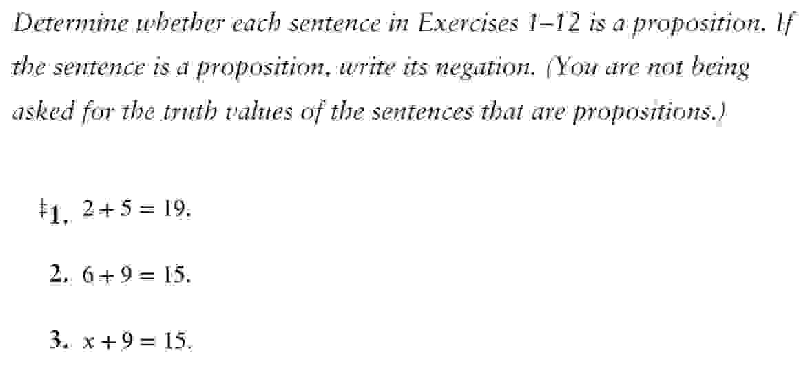 Solved Deternine whether each sentence in Exercises 1-12 ﻿is | Chegg.com