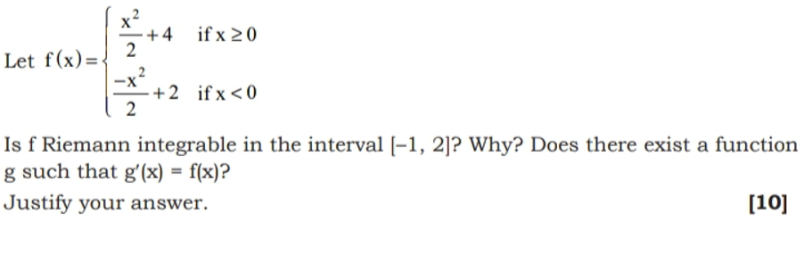 Solved Let f(x)={x22+4 if x≥0-x22+2 if x