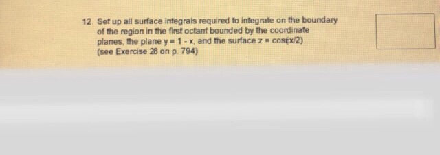 Set up all surface integrals required to integrate on | Chegg.com