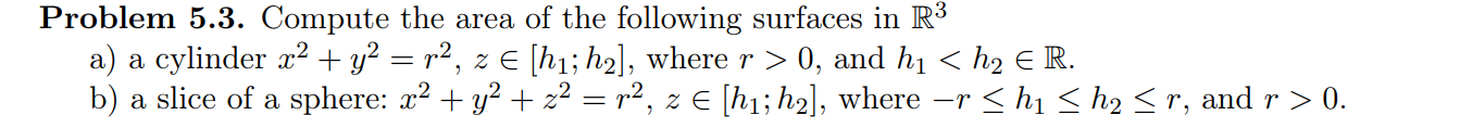 Solved Problem 5.3. Compute the area of the following | Chegg.com