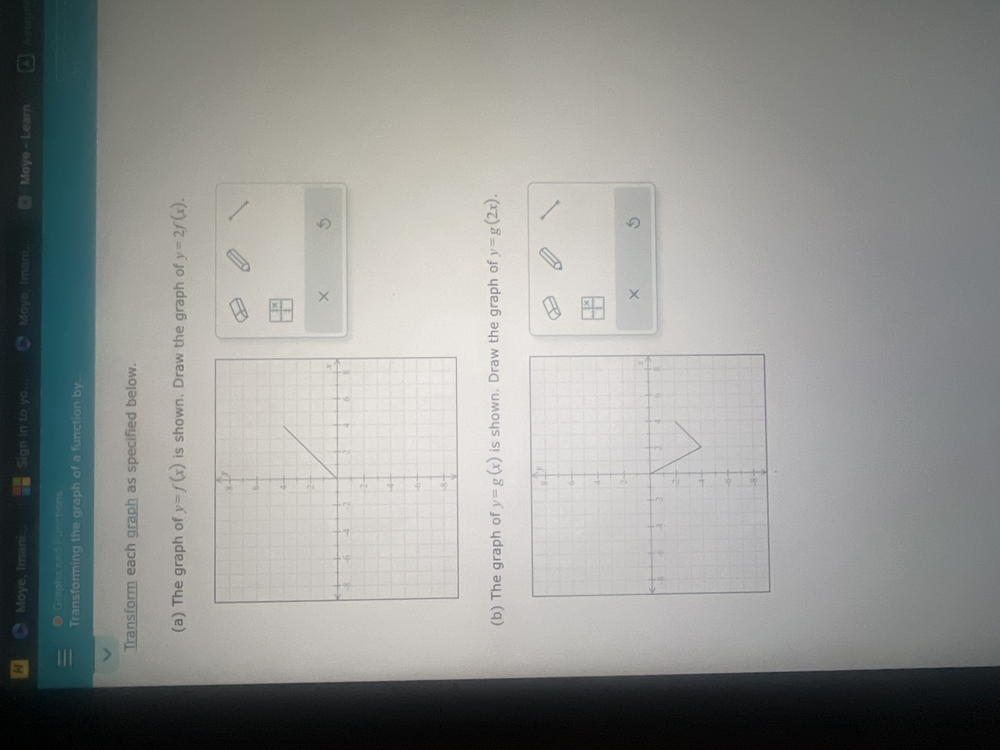 Transform each graph as specified below.(a) ﻿The | Chegg.com