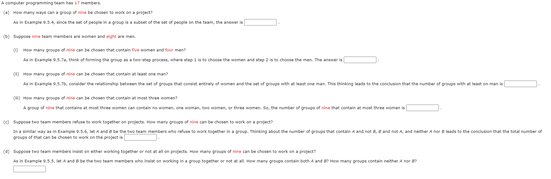 Solved A computer programming team has 17 members. (a) How | Chegg.com