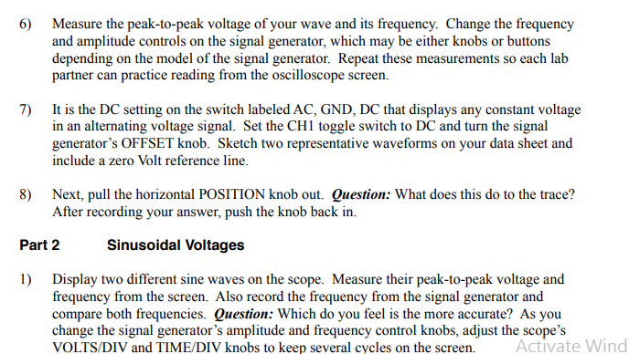 Solved Experiment 6 The Oscilloscope Introduction This | Chegg.com