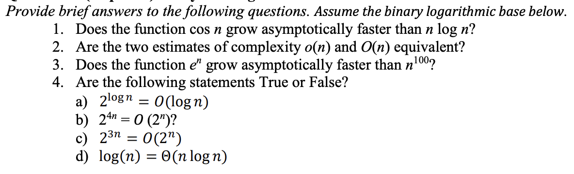 Solved Provide brief answers to the following questions. | Chegg.com