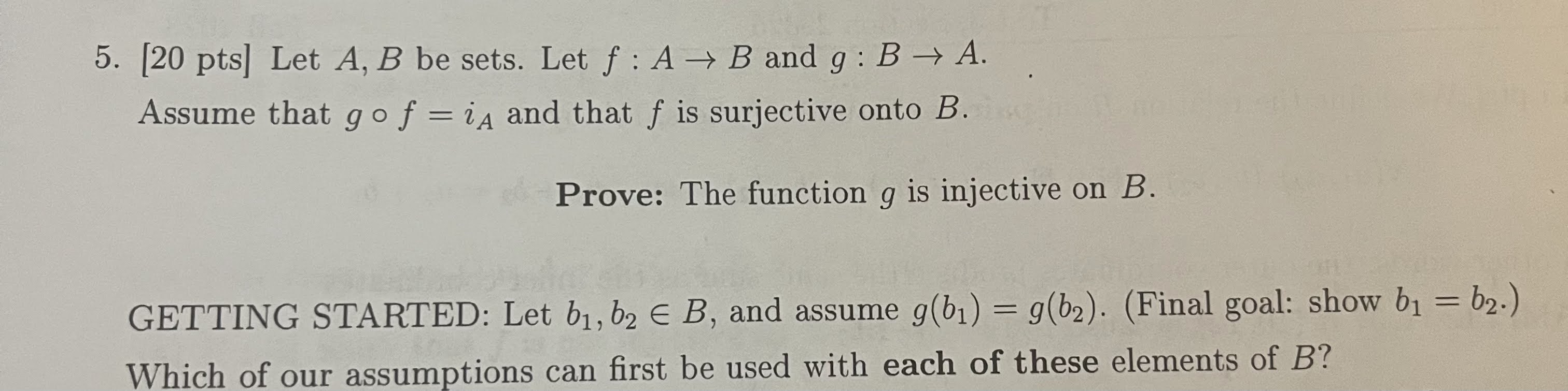 Solved [20 ﻿pts] ﻿Let A,B ﻿be sets. Let f:A→B ﻿and | Chegg.com