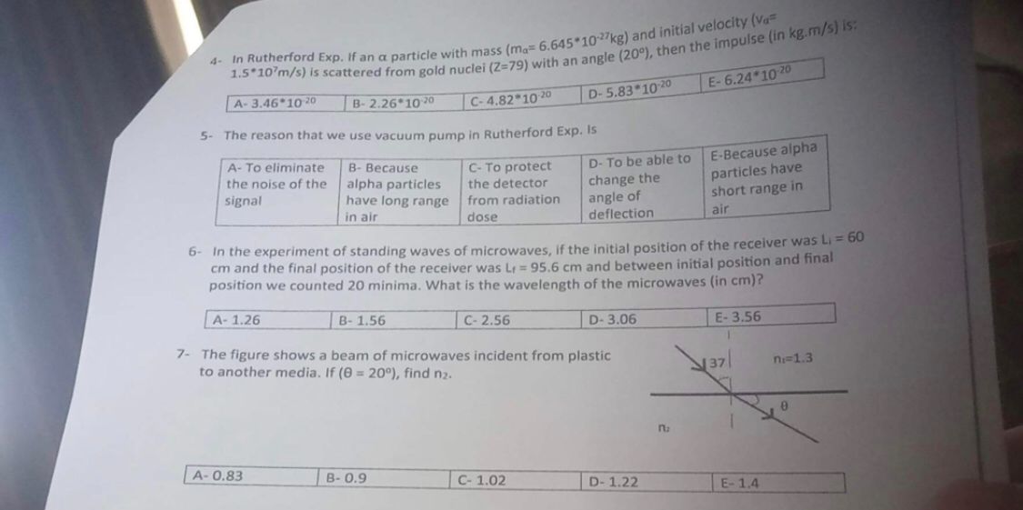 4. In Rutherford Exp. If an α particle with mass | Chegg.com