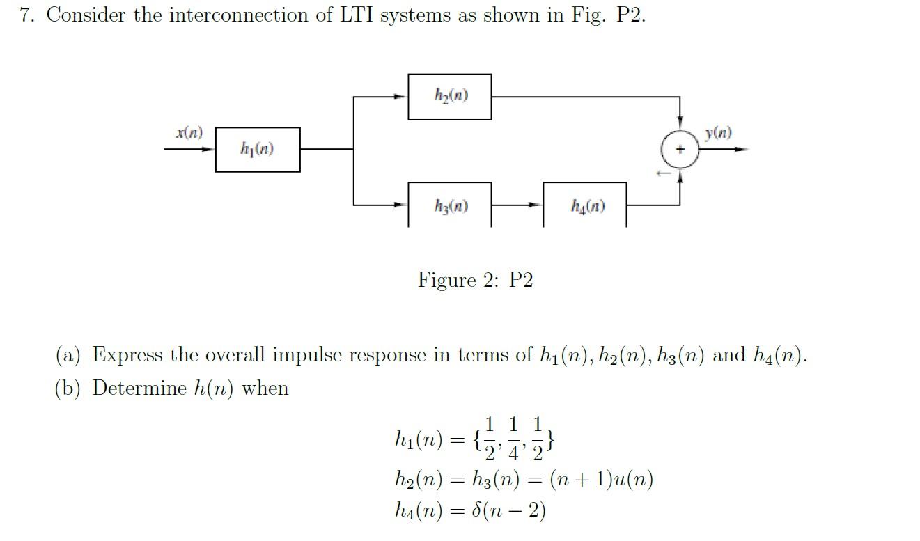 Solved 7. Consider the interconnection of LTI systems as | Chegg.com
