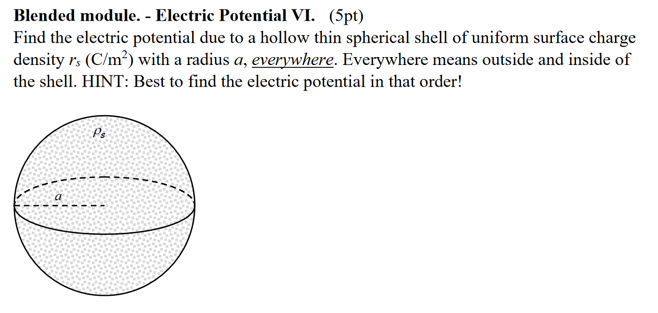 Solved Blended module. - Electric Potential VI. (5pt) Find | Chegg.com