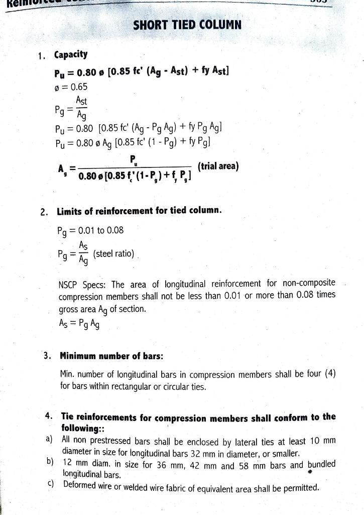 Solved A rectangular, tied column 400 mm wide by 300 mm | Chegg.com
