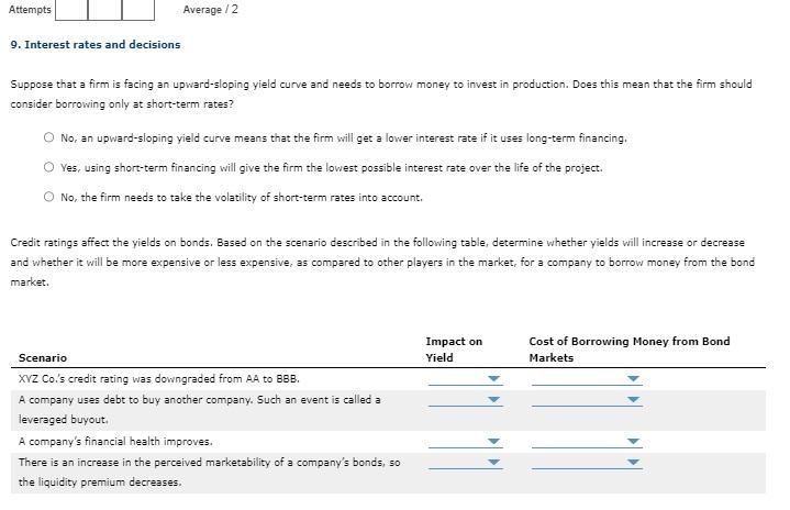 Solved Suppose that a firm is facing an upward-sloping yield | Chegg.com