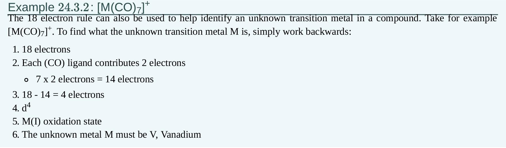 Solved The 18 electron rule can also be used to help | Chegg.com