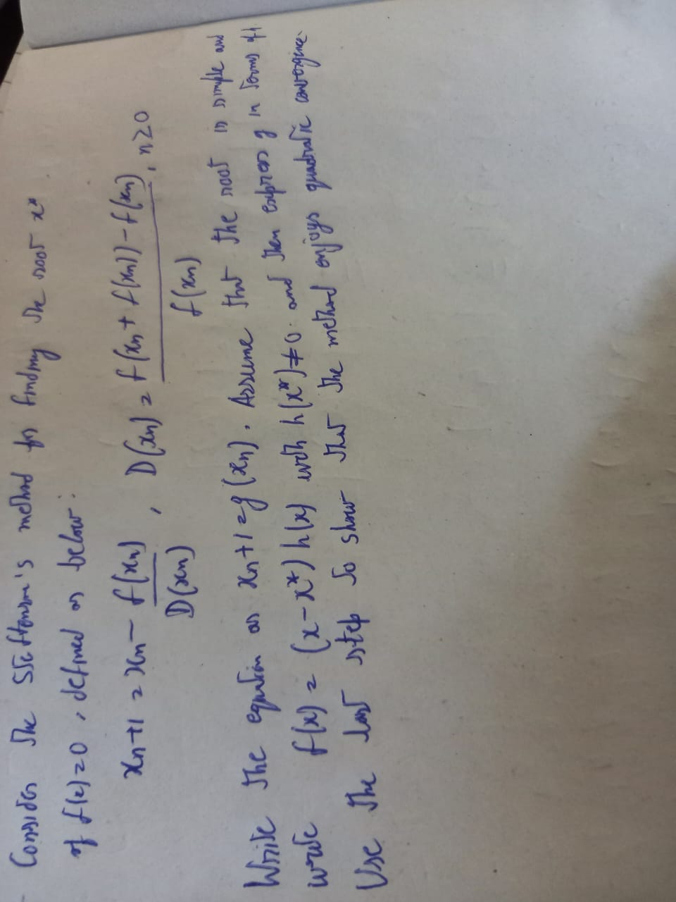 Solved CONSIDER THE STEFFENSON'S METHOD EOR FINDING THE ROOT | Chegg.com