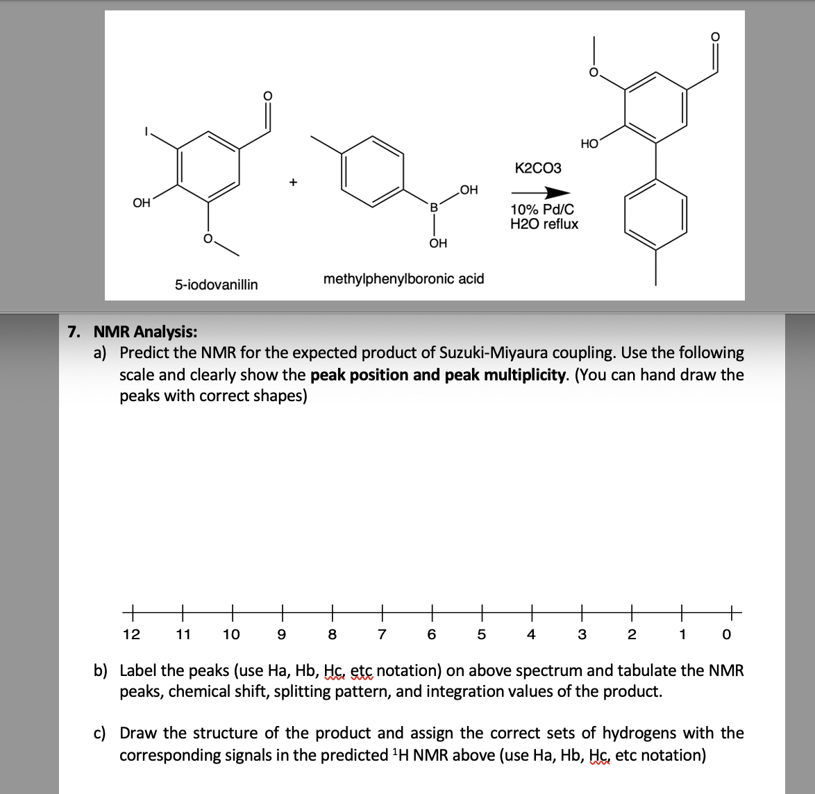 Solved NMR Analysis:a) ﻿Predict the NMR for the expected | Chegg.com