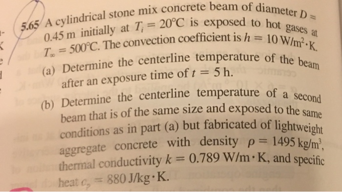 Solved A cylindrical stone mix concrete beam of di 7, (a) | Chegg.com