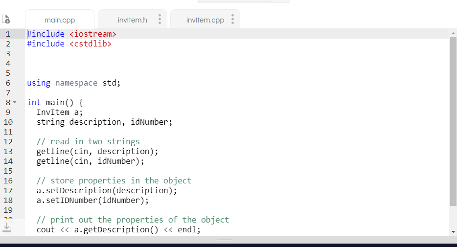 Solved main.cpp invitem.h invitem.cpp void | Chegg.com