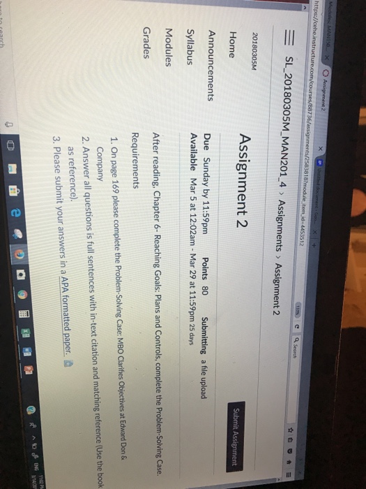 ー SL-20180305M-MAN201-4 > Assignments > Assignment 2 | Chegg.com