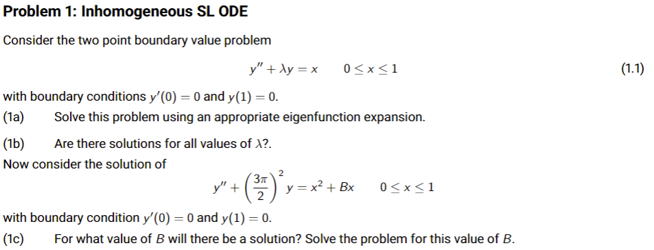 Solved Consider the two point boundary value problem | Chegg.com