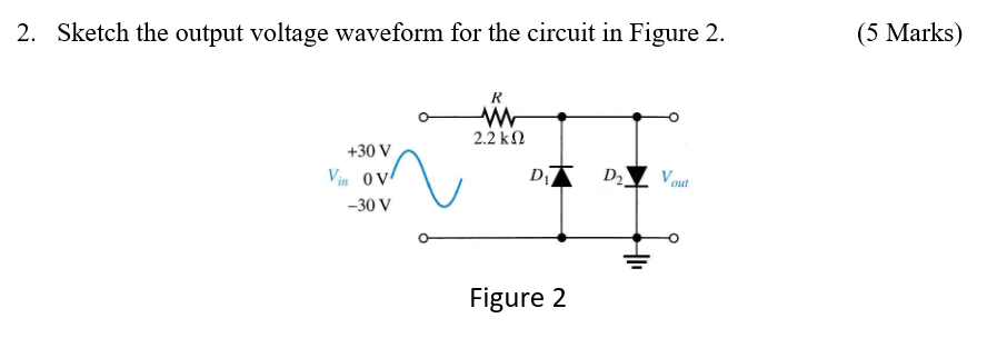 Solved 2. Sketch the output voltage waveform for the circuit | Chegg.com Solved 2. Sketch the output voltage waveform for the circuit | Chegg.com