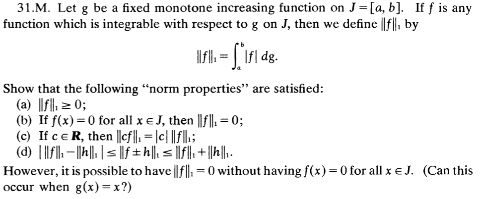 Solved 31.M. Let g be a fixed monotone increasing function | Chegg.com