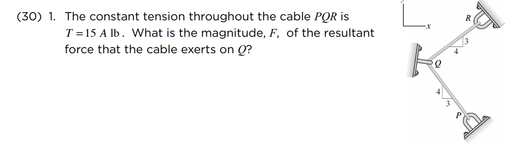 Solved R (30) 1. The constant tension throughout the cable | Chegg.com