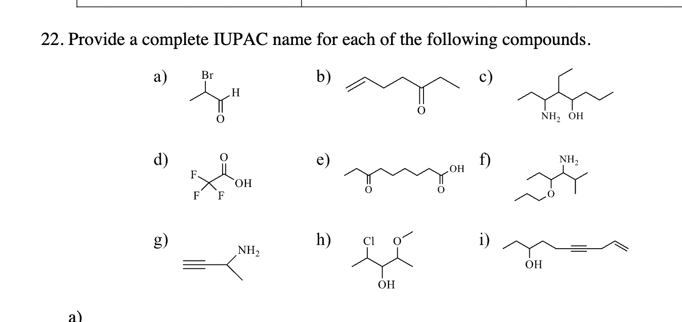 Solved Provide a complete IUPAC name for each of the | Chegg.com