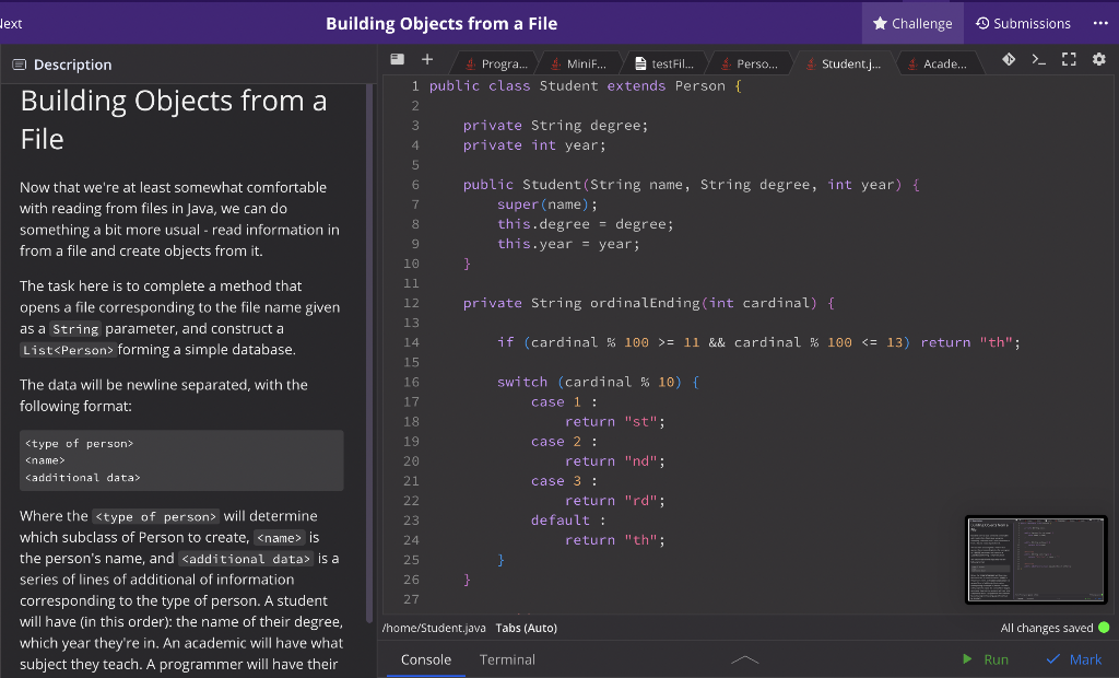 Solved Description Building Objects from a File Now that | Chegg.com