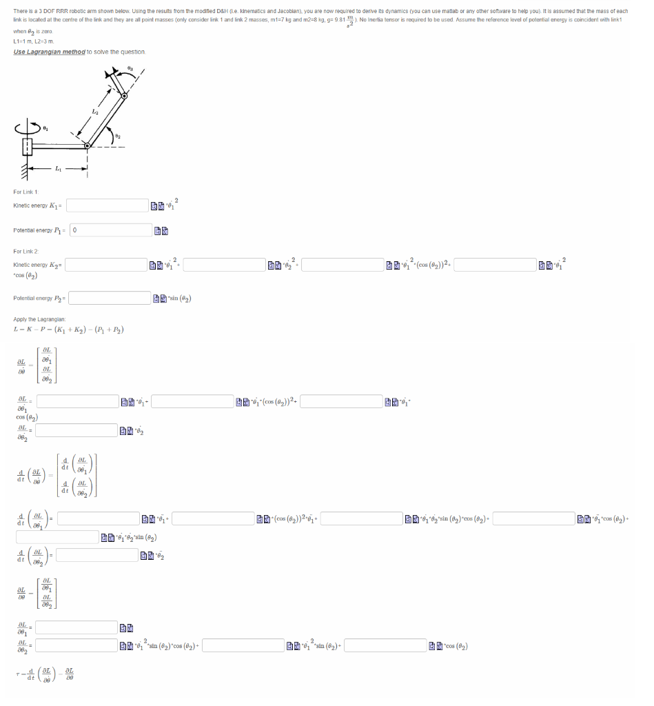 There is a 3 DOF RRR robotic arm shown below. Using | Chegg.com