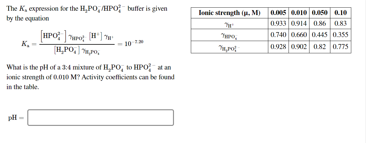 Solved The Ka expression for the H,POZ/HPO- buffer is given | Chegg.com