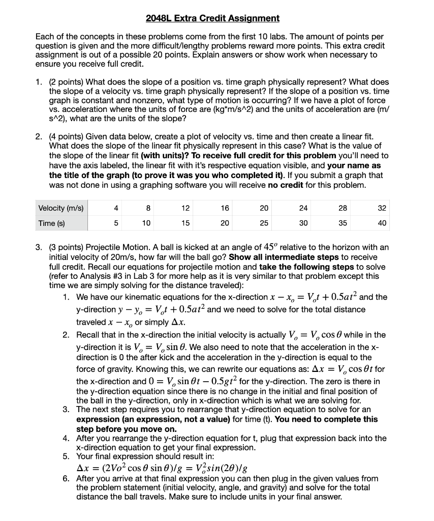 Solved 2048L Extra Credit Assignment Each of the concepts in | Chegg.com