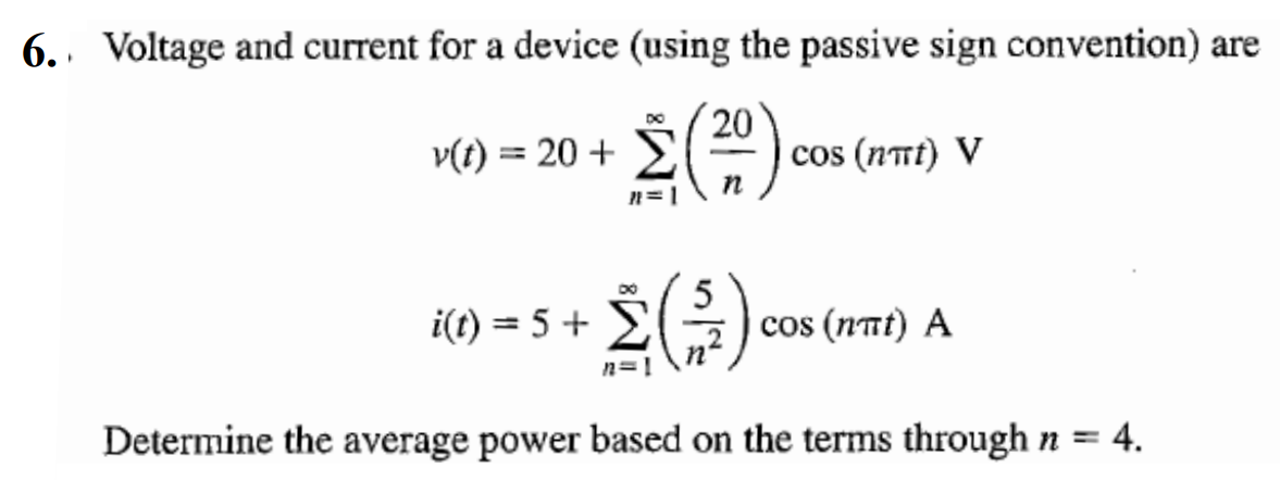 Voltage and current for a device (using the passive | Chegg.com
