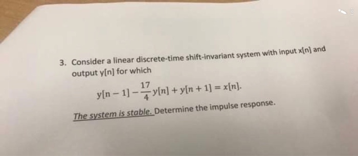 Solved Consider a linear discrete-time shift-invariant | Chegg.com