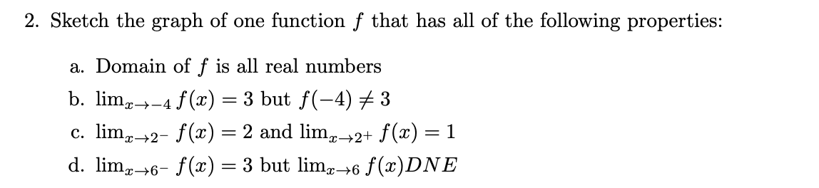 Solved Sketch the graph of one function f ﻿that has all of | Chegg.com