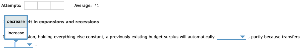 Solved Attempts Average 1 Decrease 1 The Deficit In Chegg