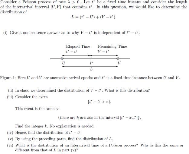 Consider a Poisson process of rate > 0. Let to be a | Chegg.com