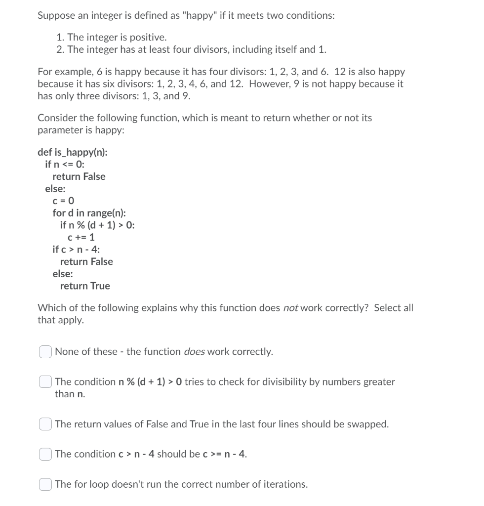 Solved Suppose you have a function that begins like this: | Chegg.com