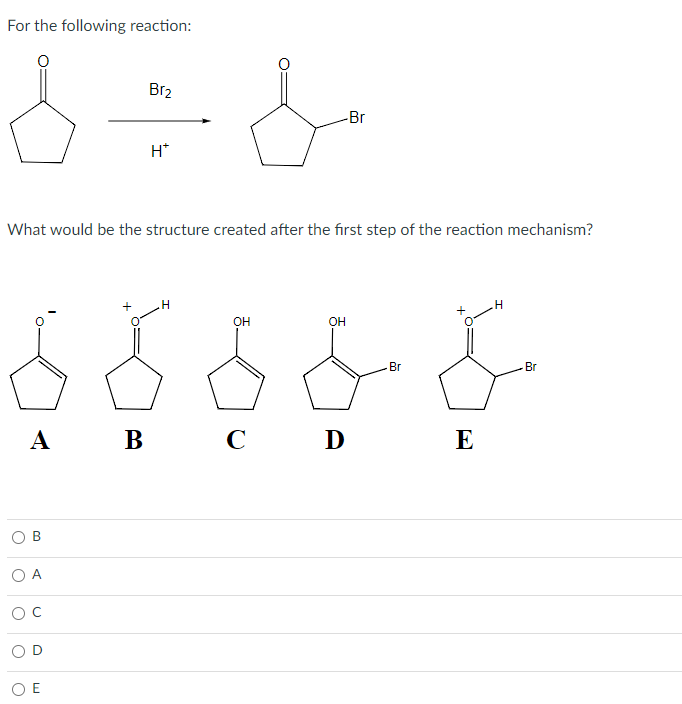 Solved For the following reaction: Br2 Br H* What would be | Chegg.com