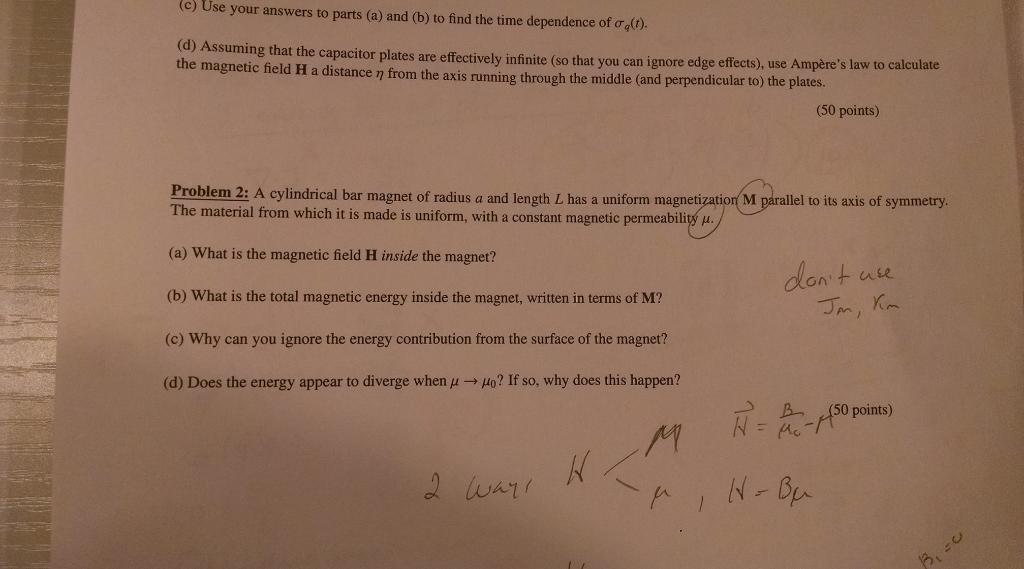 Solved (c) Use your answers to parts (a) and (b) to find the | Chegg.com