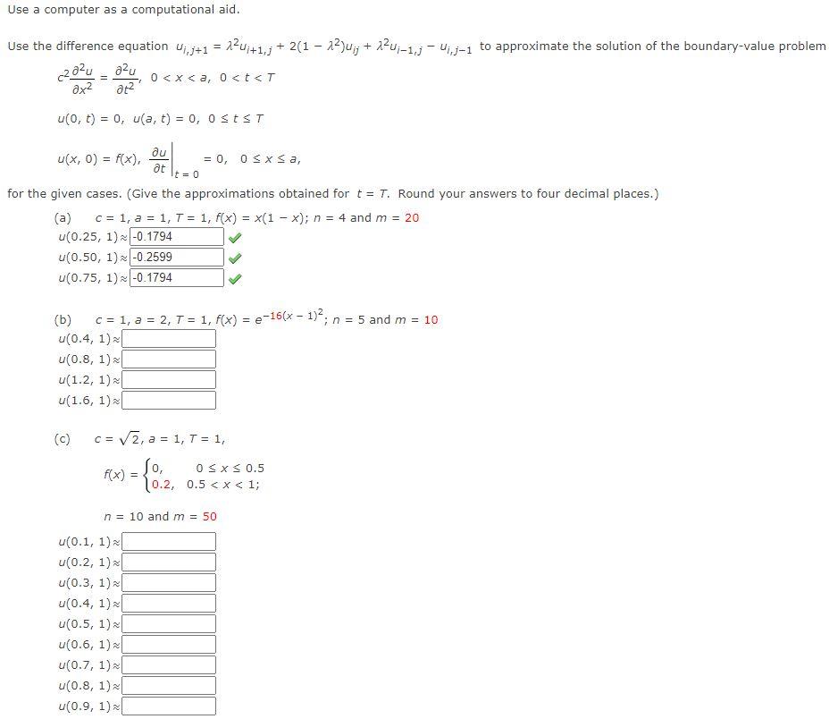 Solved Use a computer as a computational aid. Use the | Chegg.com