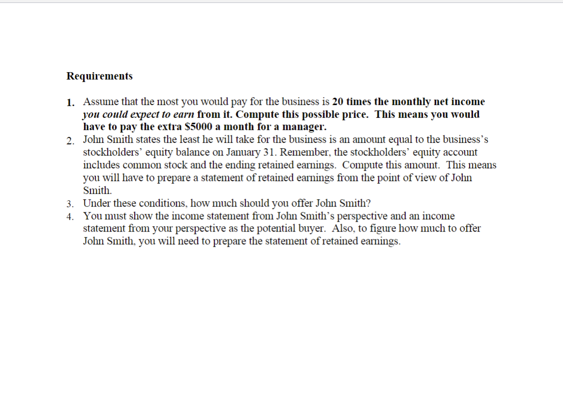 Requirements 1. Assume that the most you would pay | Chegg.com