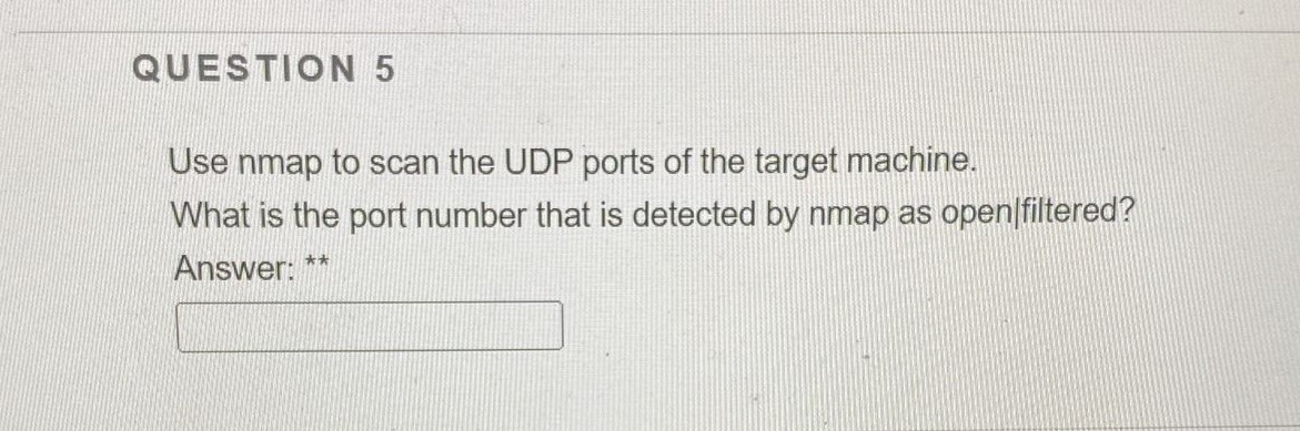 Solved Use nmap to scan the UDP ports of the target machine. | Chegg.com