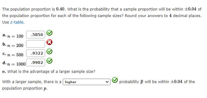 Solved The population proportion is . What is the | Chegg.com