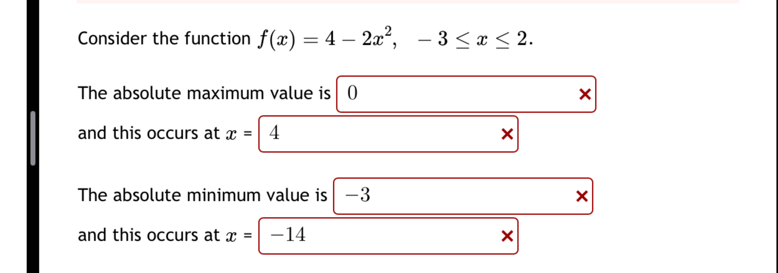Solved Consider the function f(x)=4-2x2,-3≤x≤2.The absolute | Chegg.com