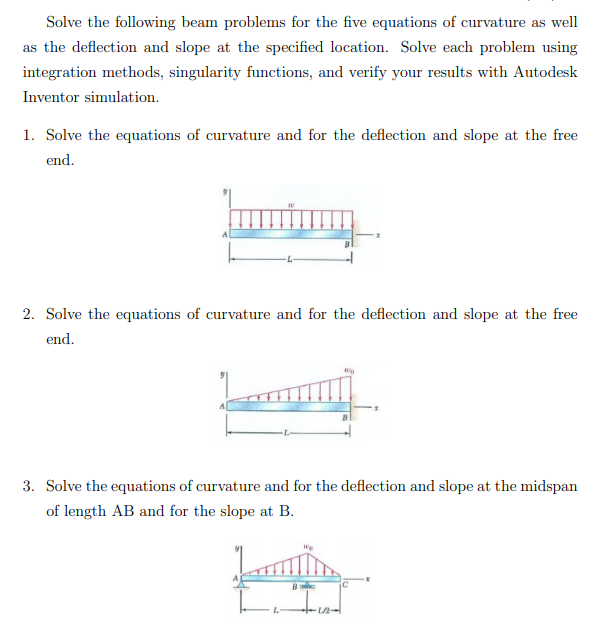 Solved Solve the following beam problems for the five | Chegg.com