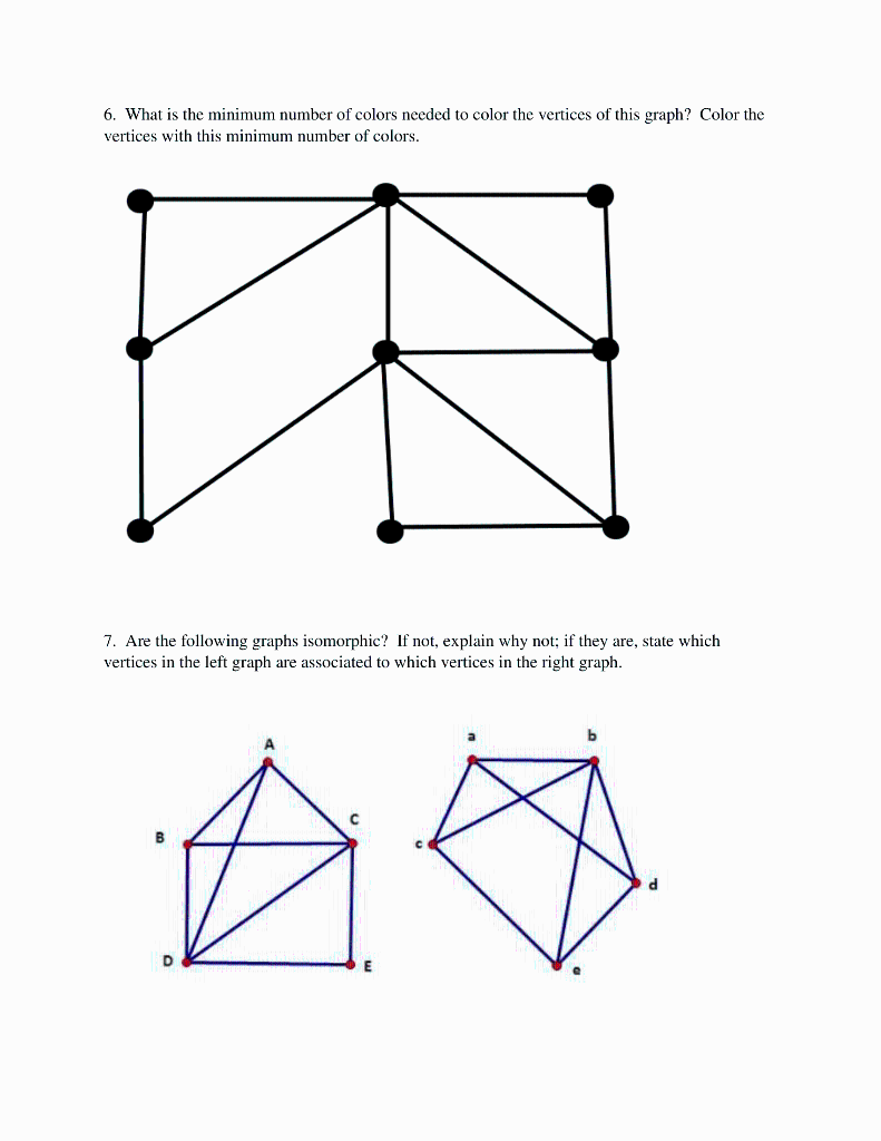 Solved 6. What is the minimum number of colors needed to | Chegg.com