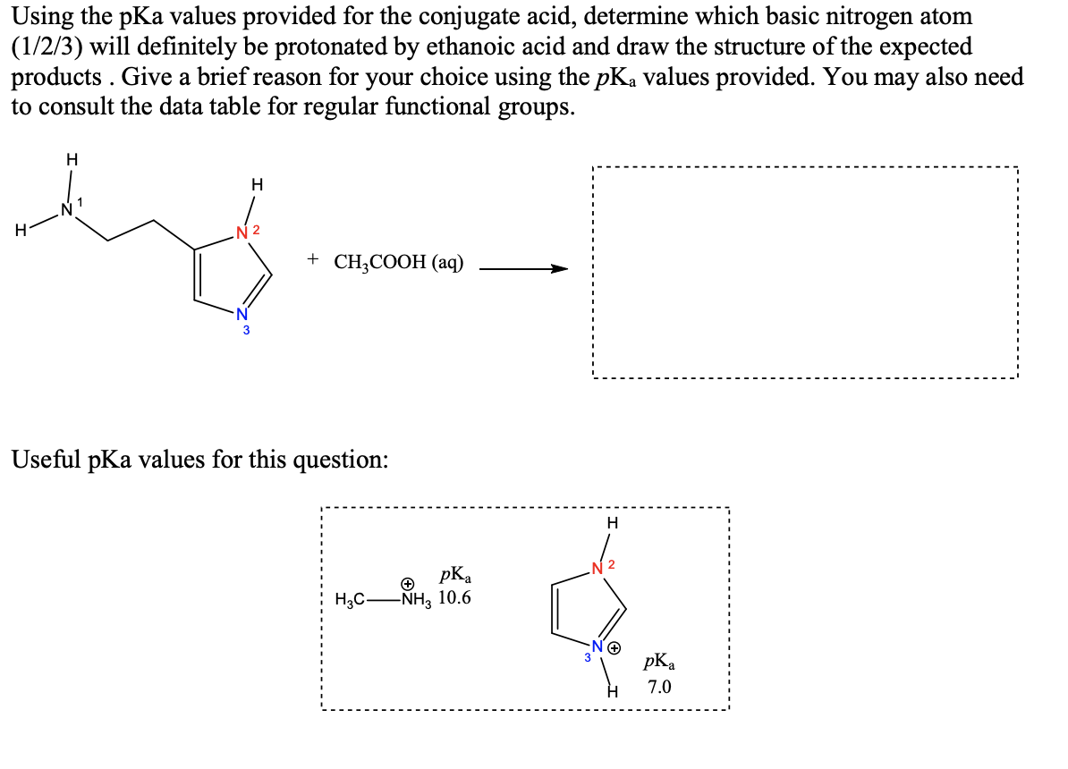 Solved Using the pKa values provided for the conjugate acid, | Chegg.com