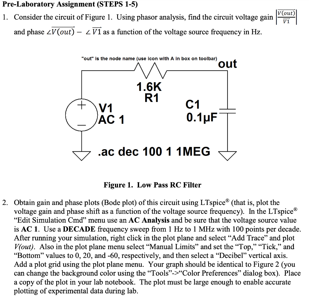 Solved Pre-Laboratory Assignment (STEPS 1-5) 1. Consider the | Chegg.com